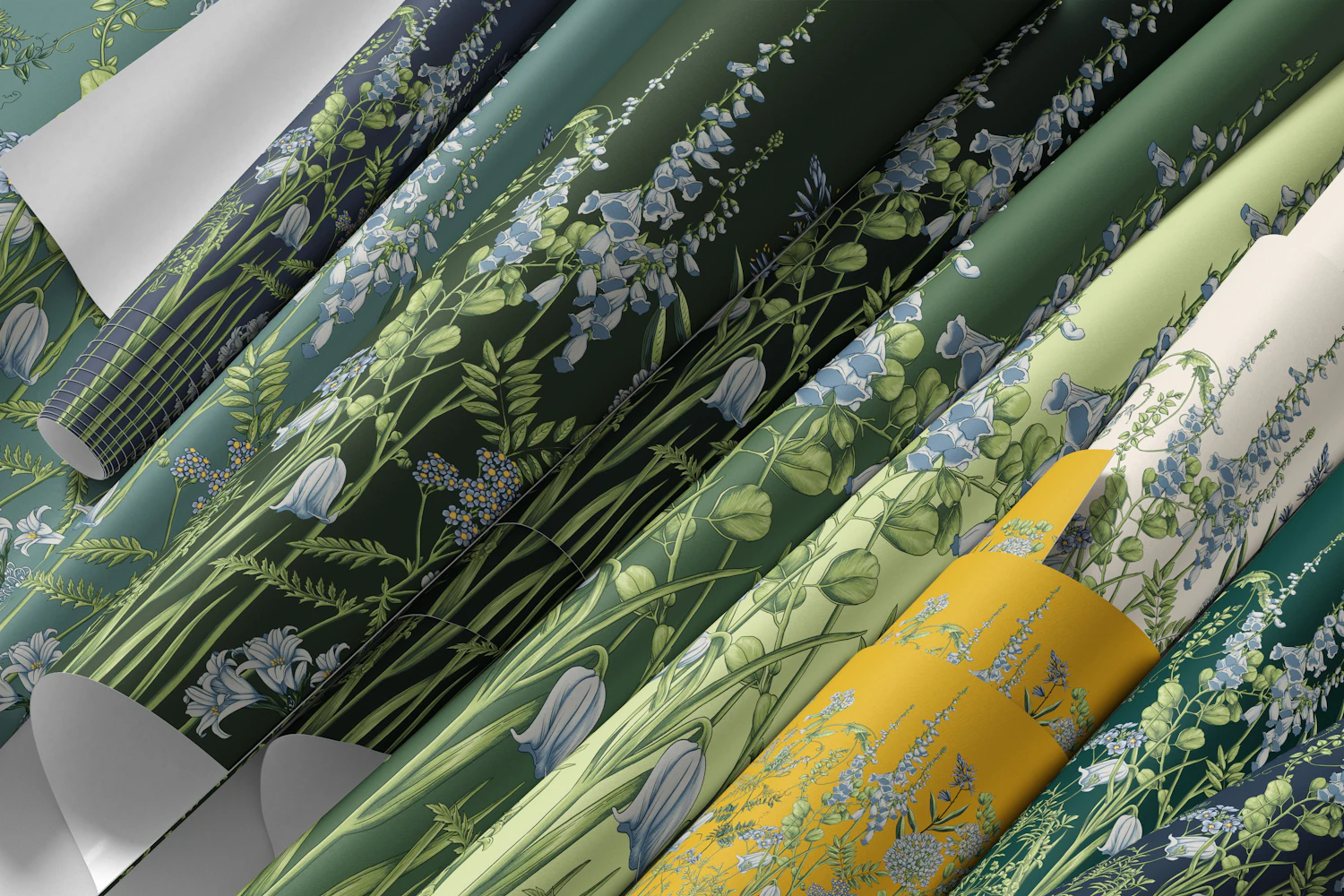 Botany-Inspired Wallpaper Collection | Hand-Drawn Floral Designs